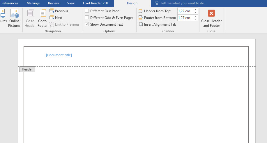 Cách tạo Header and Footer trong Word cực đơn giản