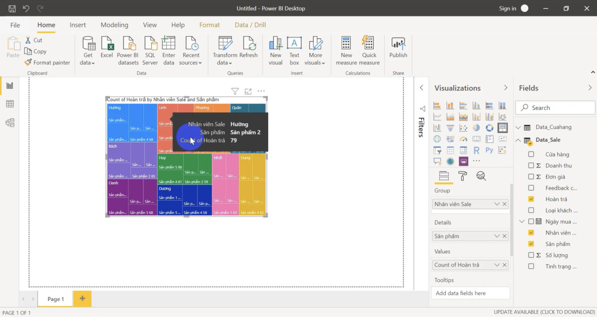 Cách tạo và sử dụng biểu đồ TreeMap hiệu quả trong PowerBI
