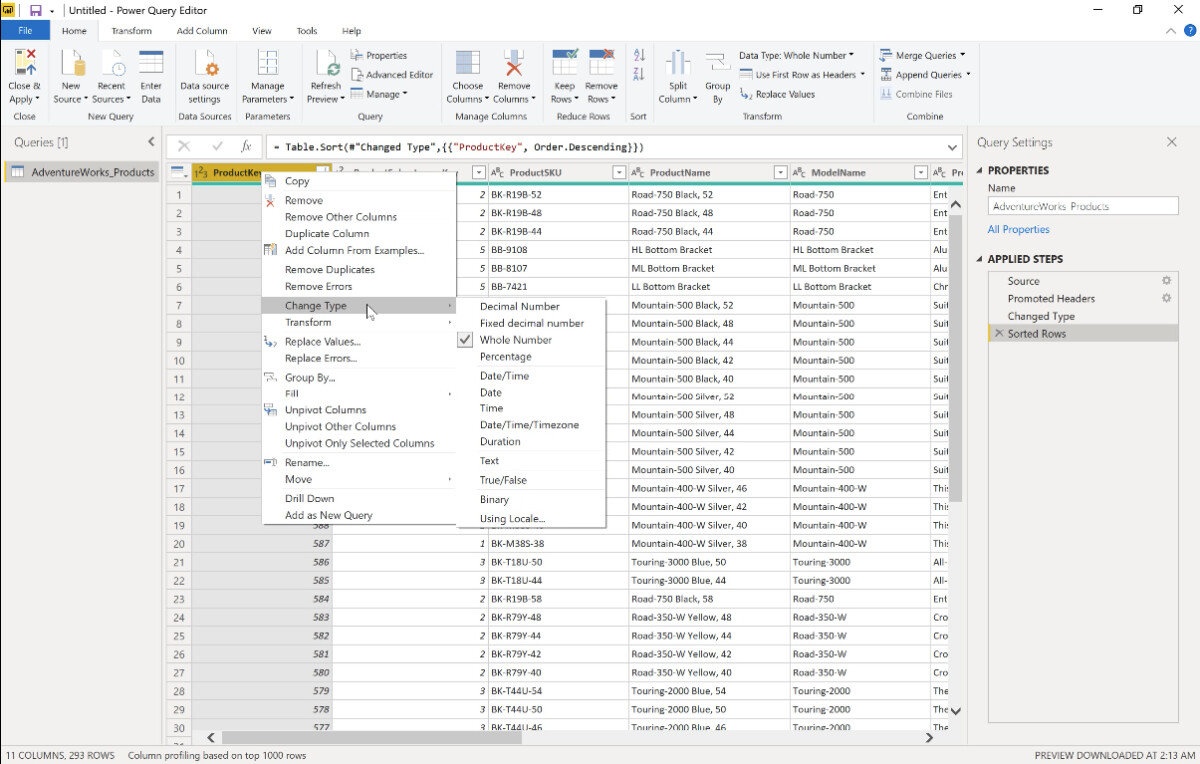 Hướng dẫn các thao tác Edit Table cơ bản trên PowerBI
