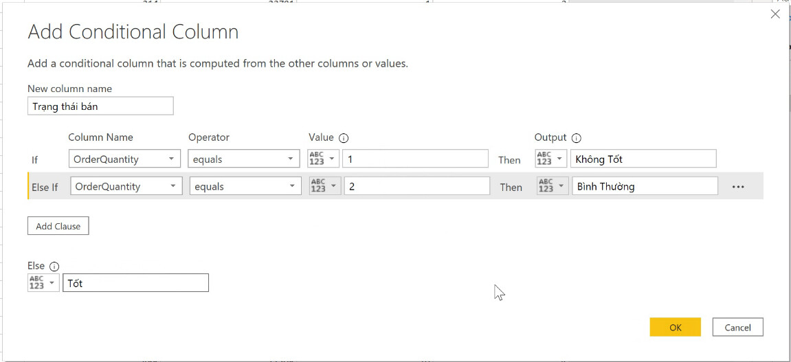 Cách thêm Index và Conditional Column khi xử lý dữ liệu với PowerBI
