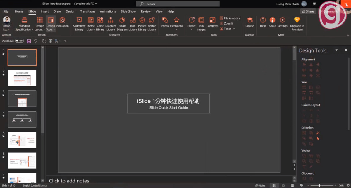 Hướng dẫn cài đặt công cụ Islide và các khắc phục lỗi iSlide không hiện