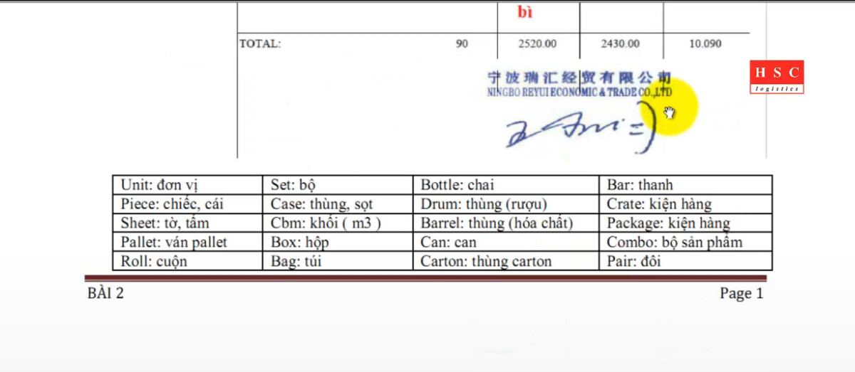 Packing và hóa đơn thương mại Invoice trong Logistics là gì?