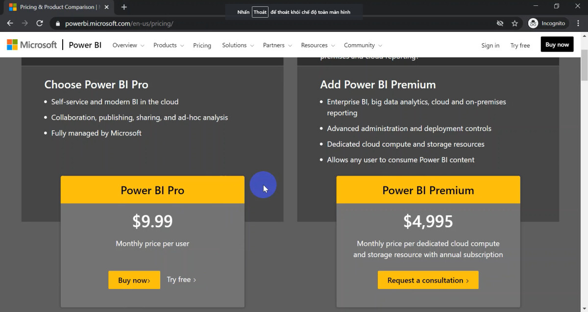 Hướng dẫn cách cài đặt tài khoản PowerBI Pro miễn phí