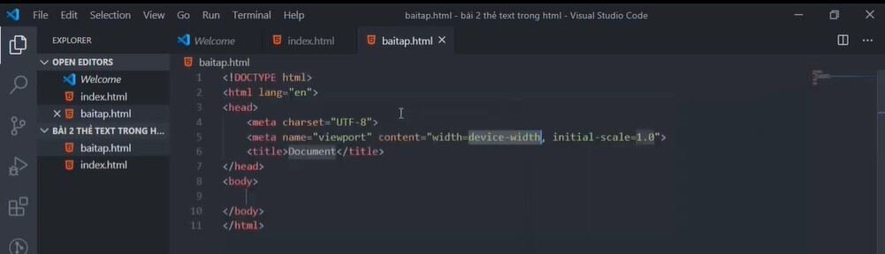 Bài tập thực hành với các thẻ định dạng chữ trong HTML