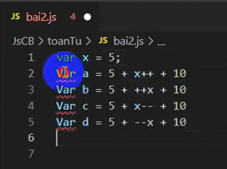 Bài tập thực hành Javascript với toán tử ++ kèm hướng dẫn giải