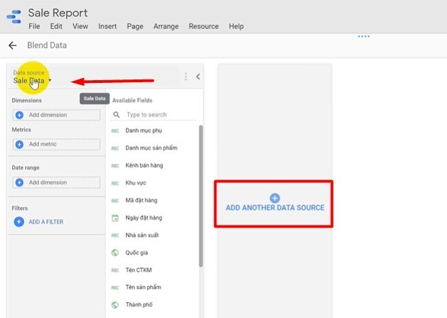 Hướng dẫn chi tiết cách Blend Data trong Google Data Studio