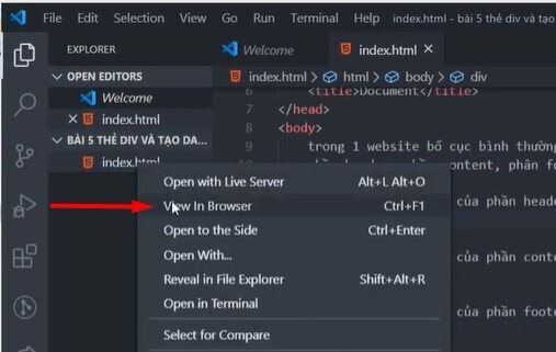 Hướng dẫn cách dùng thẻ div và cách tạo danh sách trong HTML