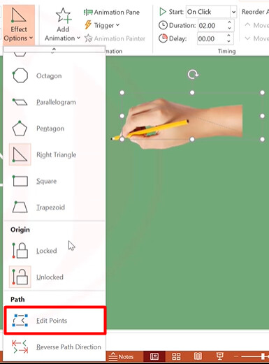 Hiệu ứng Powerpoint dạng di chuyển: Custom Path và các Path khác