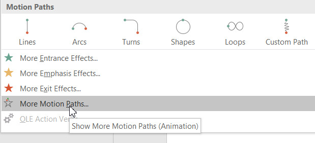 Hiệu ứng Powerpoint dạng di chuyển: Custom Path và các Path khác
