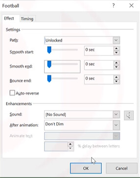 Hiệu ứng Powerpoint dạng di chuyển: Custom Path và các Path khác