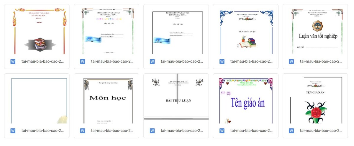 Tải mẫu bìa Word: 99+ bìa giáo án, bìa luận văn, bìa báo cáo