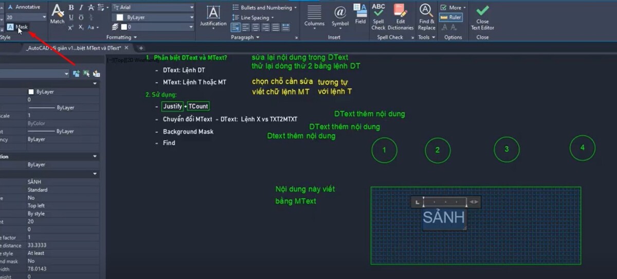 Phân biệt Mtext và Dtext trong phần mềm vẽ kỹ thuật AutoCAD