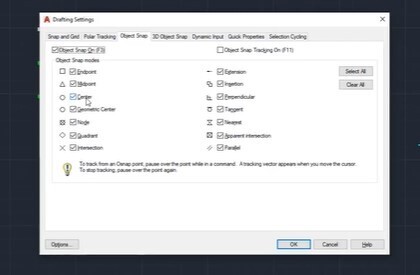 Hướng dẫn cách truy bắt điểm trong AutoCAD chi tiết