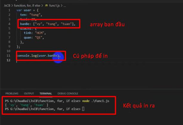 Bài tập thực hành với Array và Object lồng nhau trong Javascript