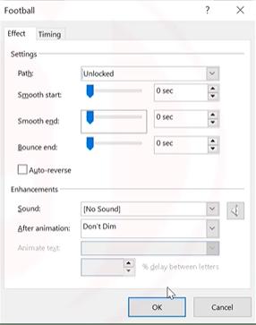 Hiệu ứng Powerpoint dạng di chuyển: Custom Path và các Path khác