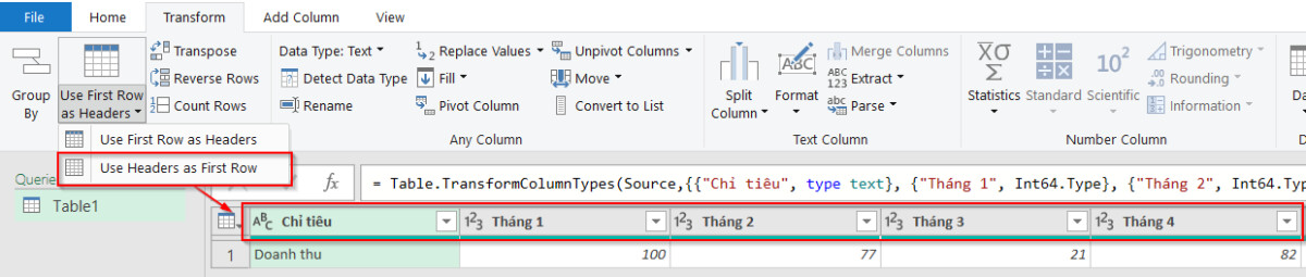 Hướng dẫn kỹ thuật xoay bảng trong Power Query dễ hiểu nhất