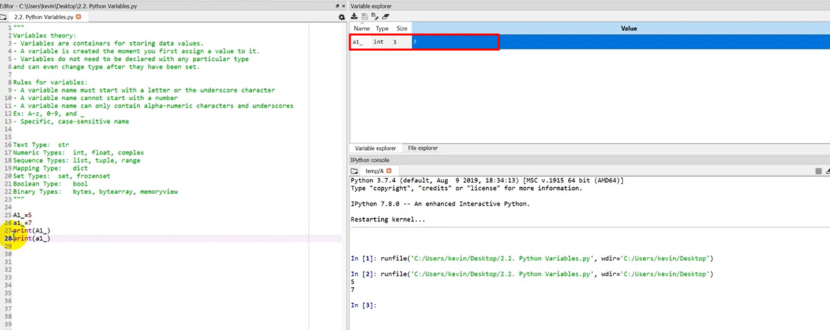 Biến trong Python: Các quy tắc và hướng dẫn cách sử dụng