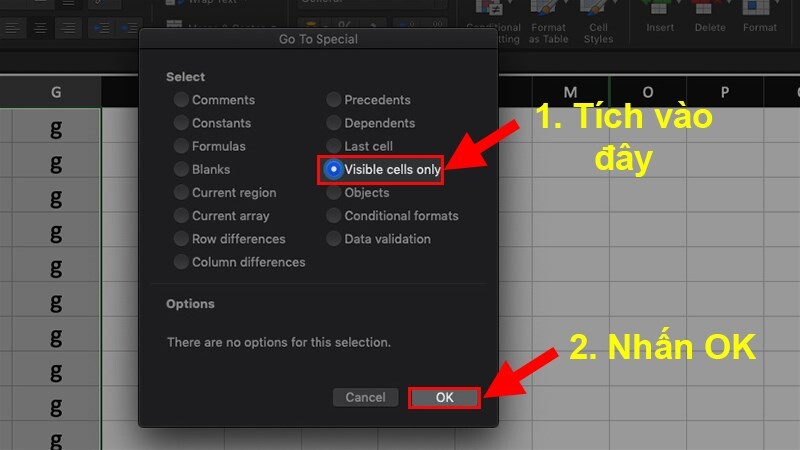 Hướng dẫn cách copy trong Excel không chứa dòng và cột ẩn