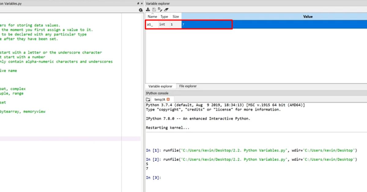 Biến trong Python: Các quy tắc và hướng dẫn cách sử dụng