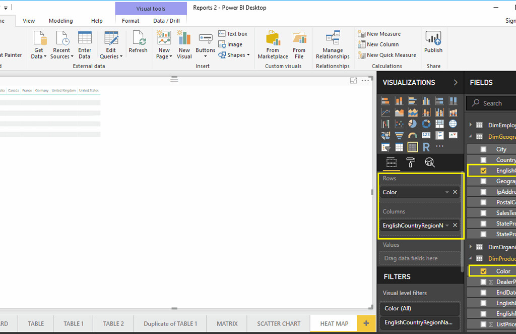 Cách sử dụng Heat Map trong Power BI