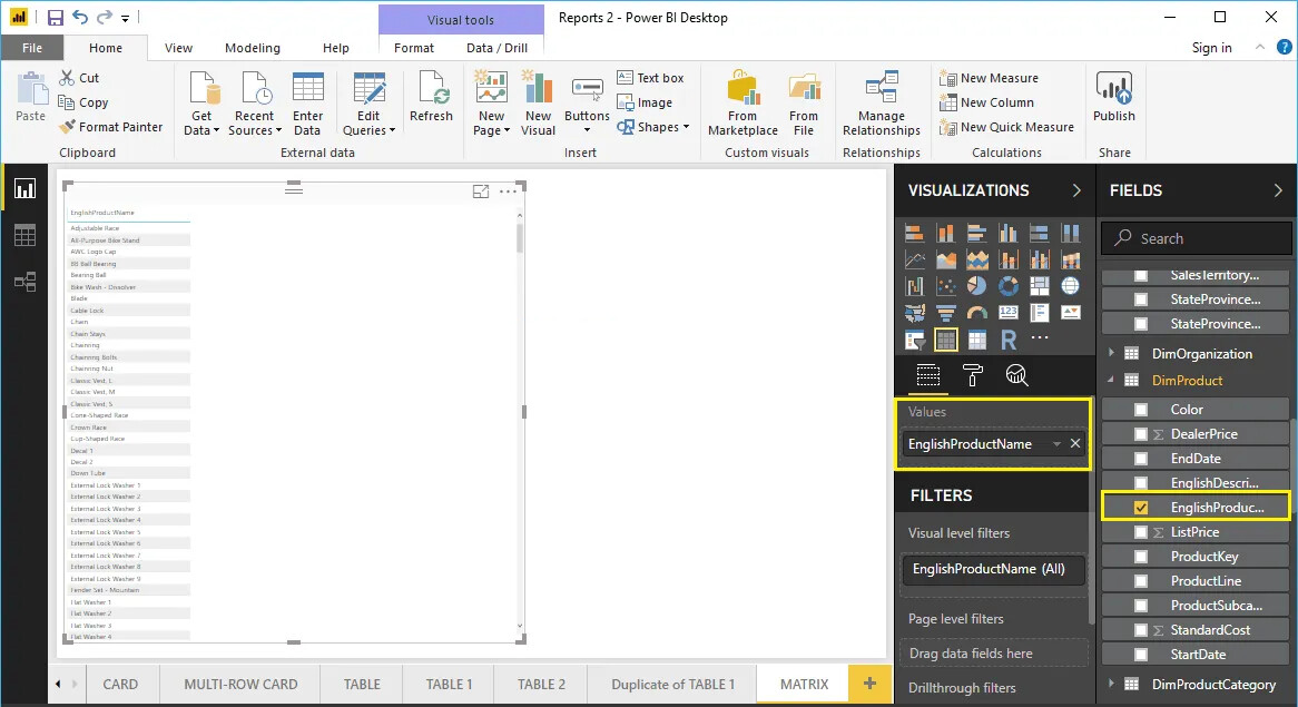 Hướng dẫn trình bày Bảng ma trận Matrix trong Power BI