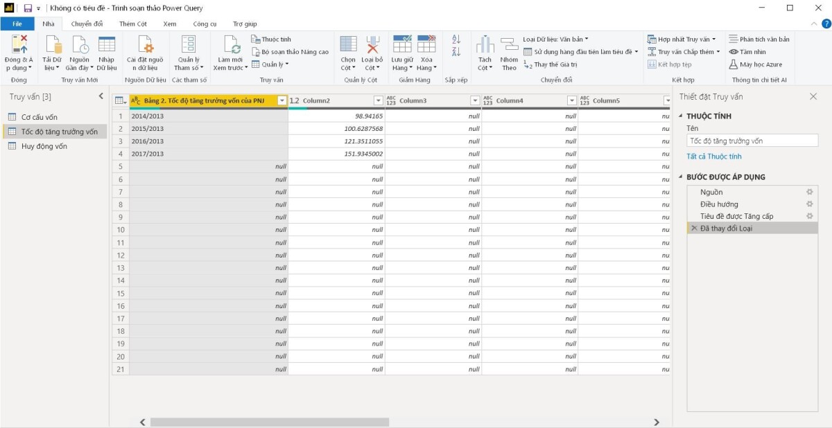 Hướng dẫn thao tác Edit table sửa bảng cơ bản trong Power BI