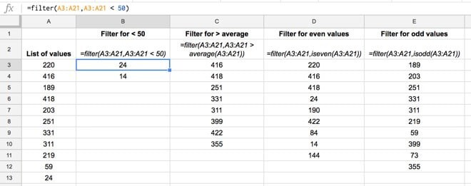 Hướng dẫn cơ bản về hàm FILTER trong Google Sheets