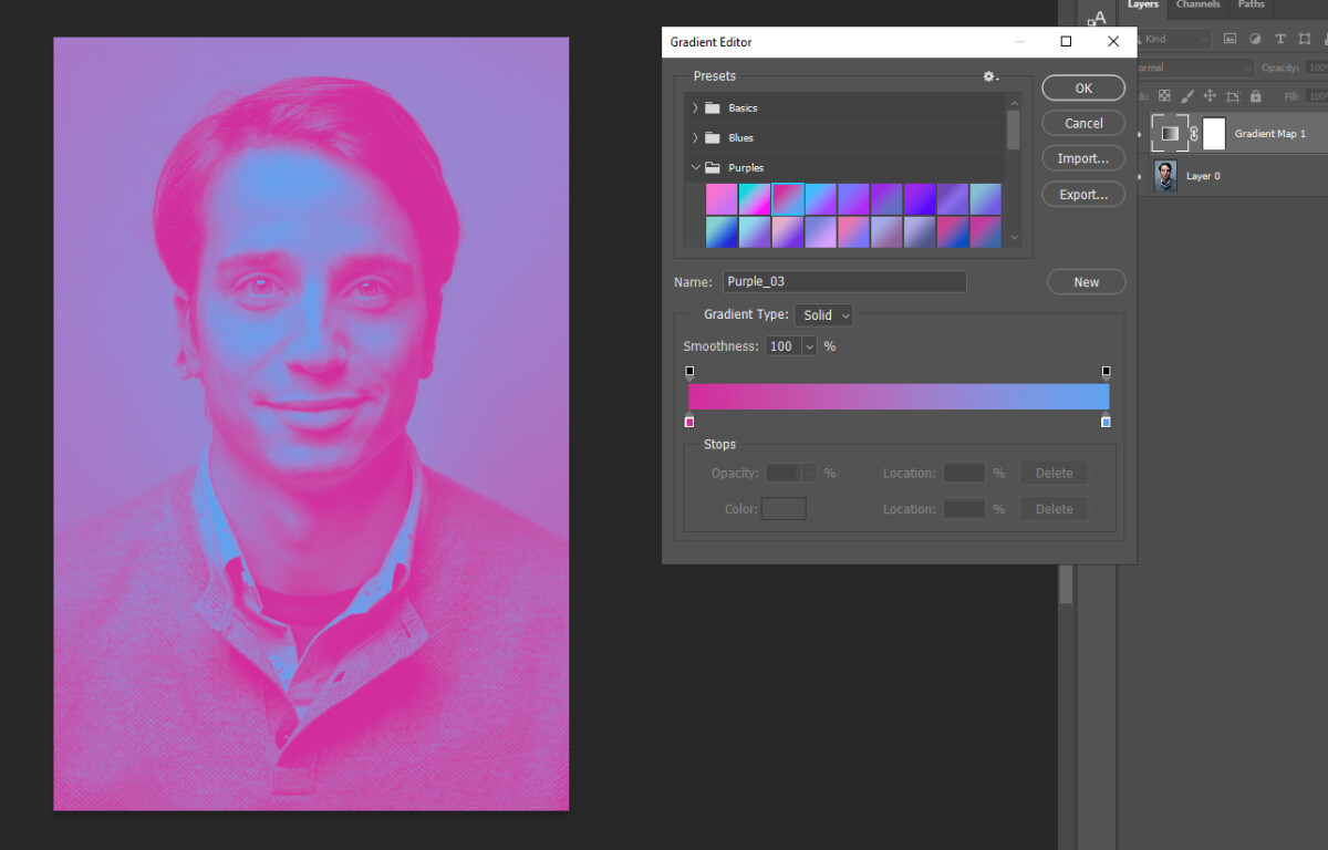 Hướng dẫn sử dụng công cụ đổ màu Gradient trong Photoshop