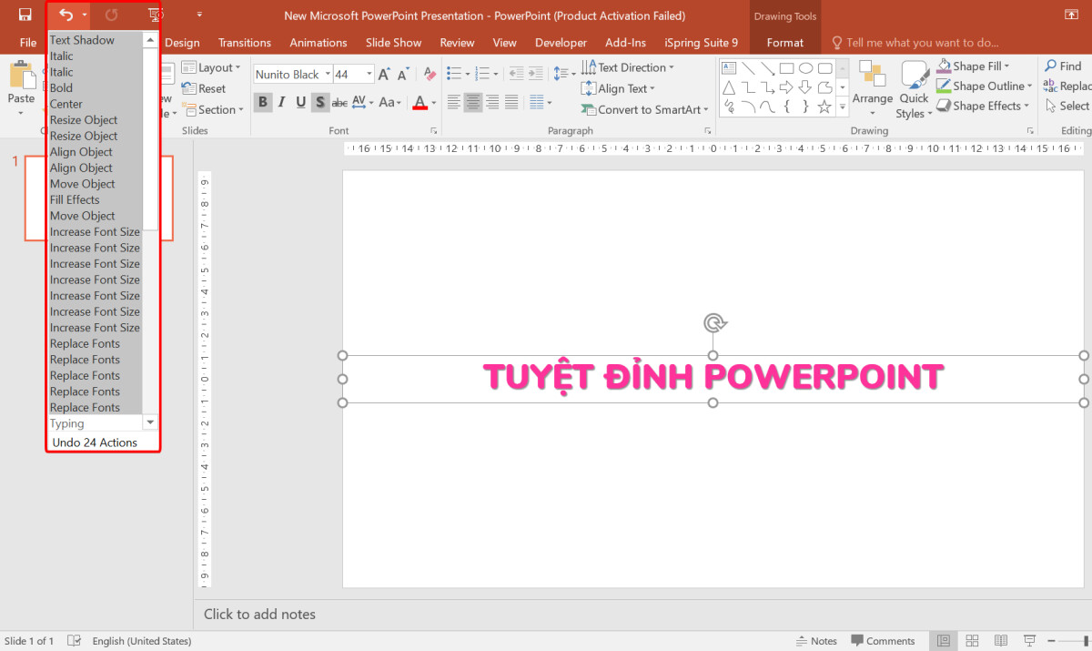 Cách tăng số lần undo trong PowerPoint 100% thành công