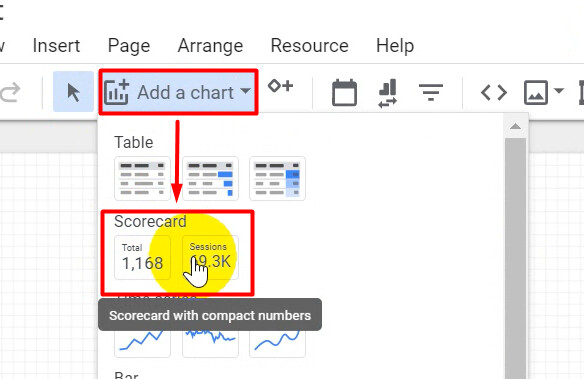 Cách tạo biểu đồ Score Card trong Google Data Studio