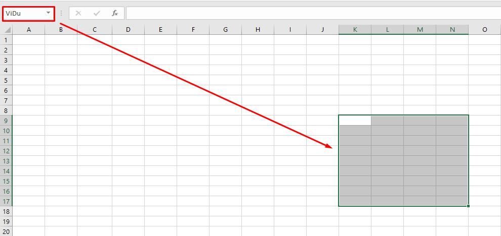 Cách sử dụng Name Box trong Excel để quản lý dữ liệu theo tên