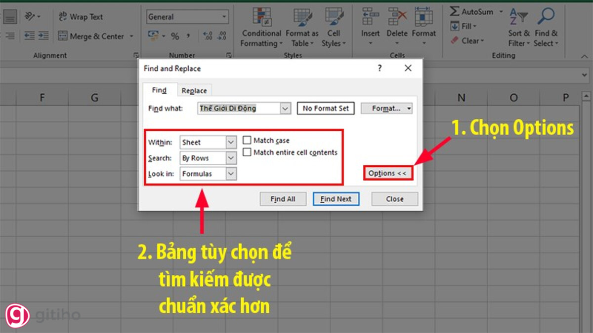 HƯỚNG DẪN CÁCH SỬ DỤNG CÔNG CỤ TÌM KIẾM VÀ THAY THẾ TRONG EXCEL