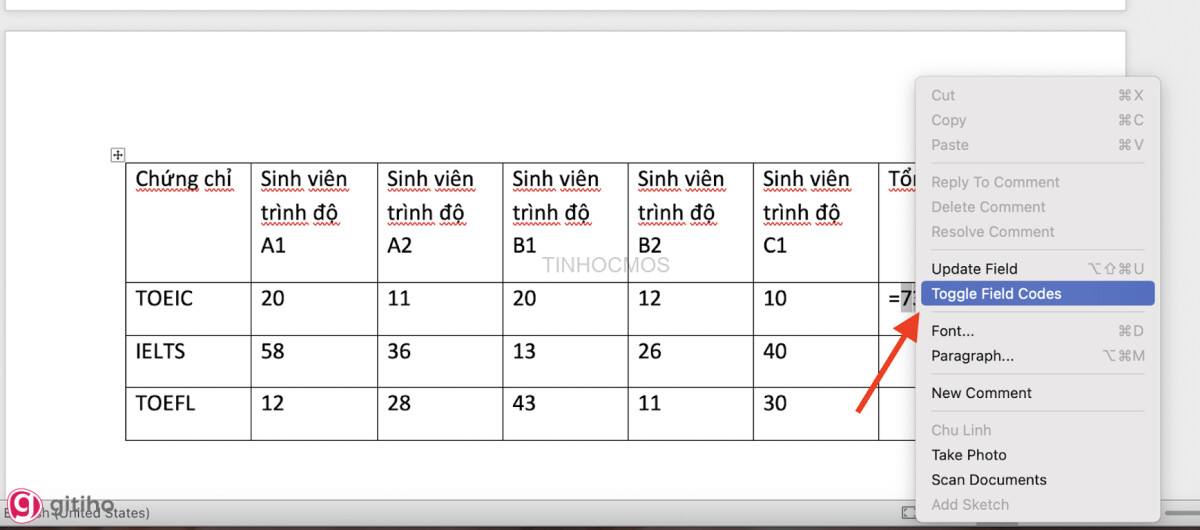 Hướng dẫn cách tính tổng trong Word bằng công cụ Formula