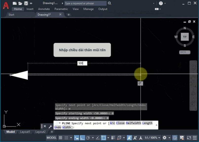 Cách vẽ mũi tên trong CAD đơn giản và dễ hiểu