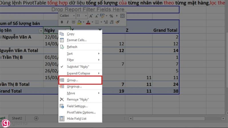 Pivot Table là gì? Cách sử dụng Pivot Table trong công việc, học tập