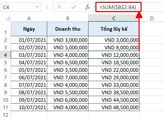 Cách dùng hàm Sum trong Excel để tính tổng kèm ví dụ