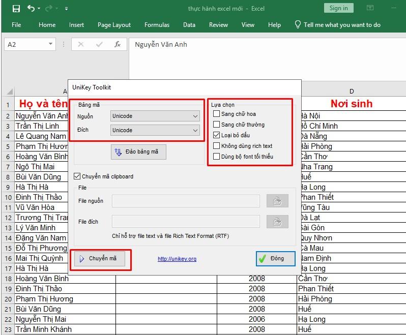 Hướng dẫn cách bỏ dấu trong Excel hàng loạt dễ hiểu, chi tiết