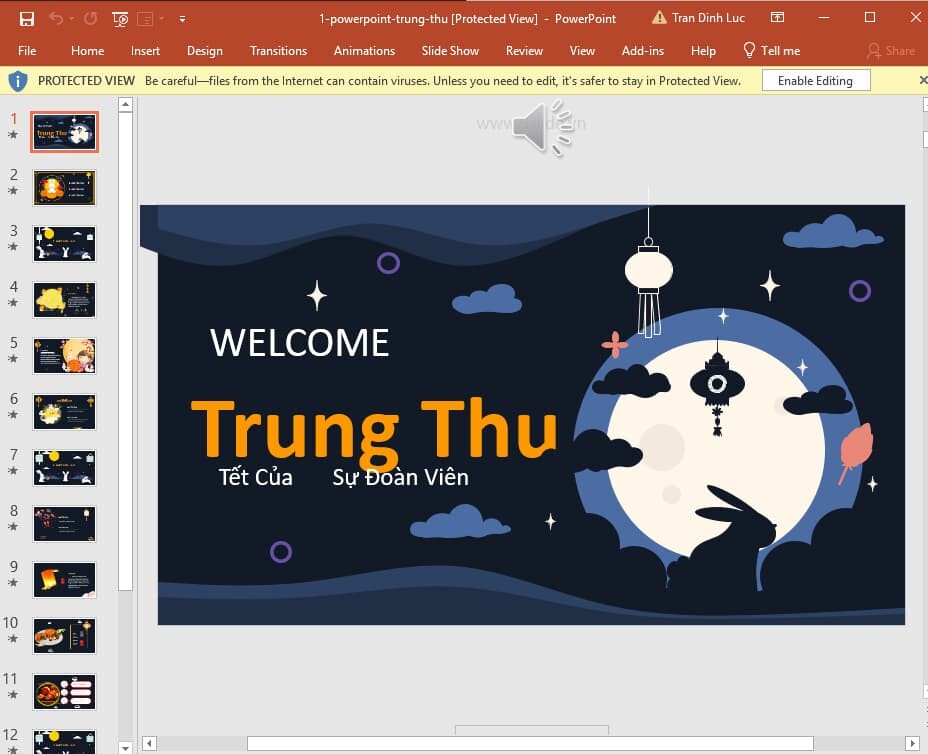 Tải 30 hình nền Powerpoint trung thu và 10 slide cùng chủ đề