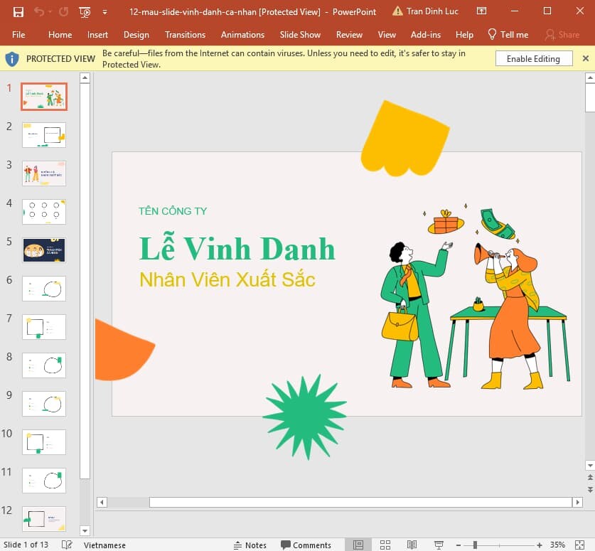 Tải 21+ mẫu slide vinh danh cá nhân, tập thể xuất sắc