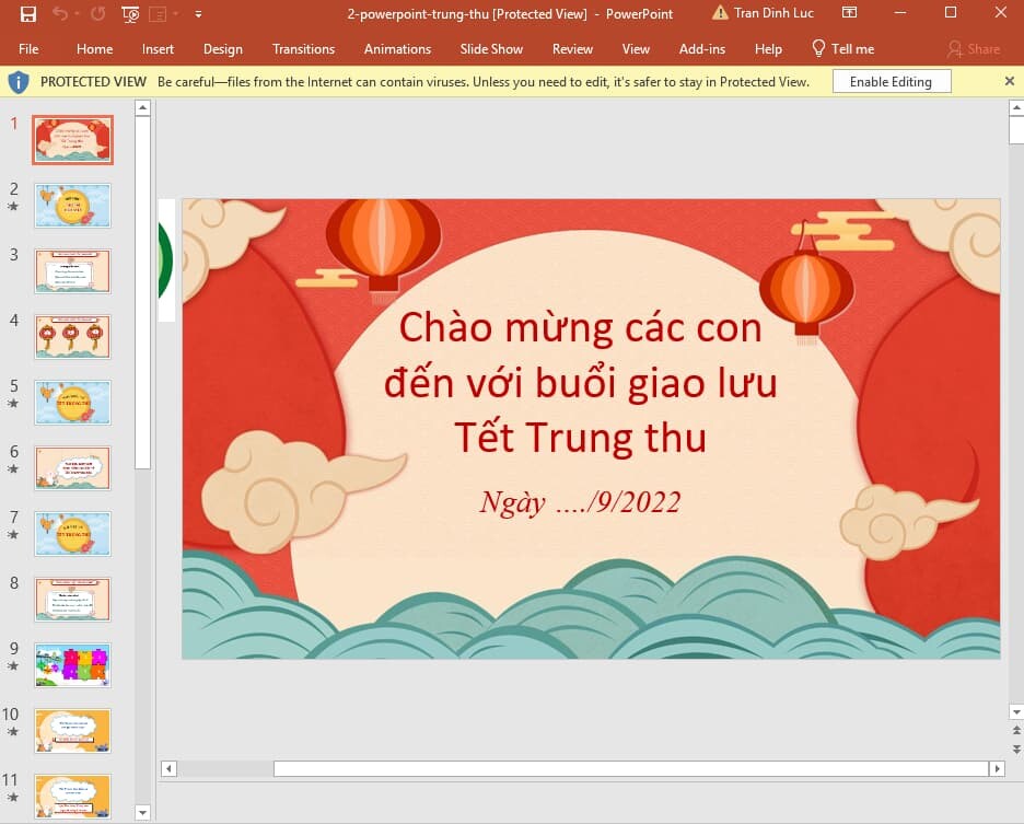 Tải 30 hình nền Powerpoint trung thu và 10 slide cùng chủ đề