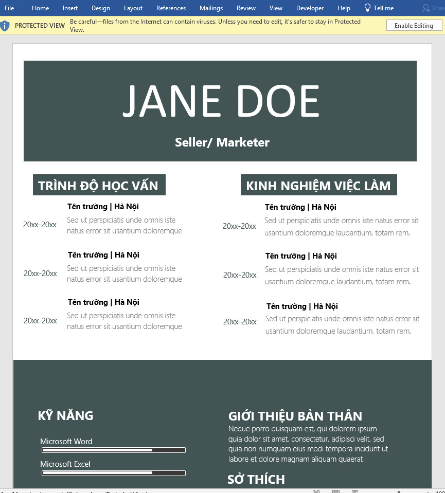 Tải 15+ mẫu CV xin việc file Word đơn giản, chuyên nghiệp