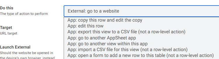 Hướng dẫn cài đặt Action cho ứng dụng trong Appsheet