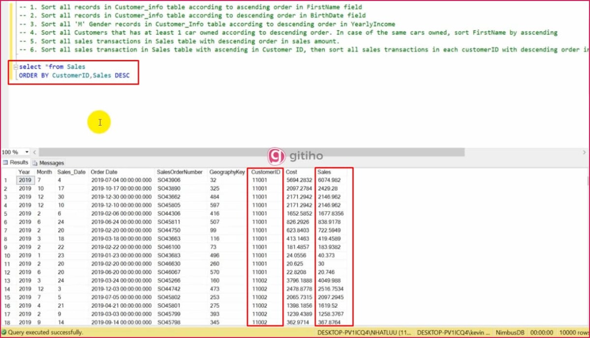 Câu lệnh ORDER BY trong SQL, cách dùng kèm ví dụ chi tiết