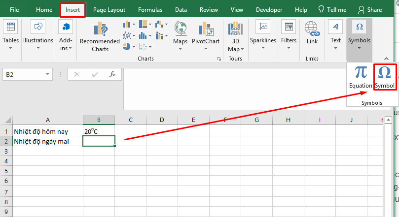 3 cách viết độ C trên Excel đơn giản, nhanh chóng