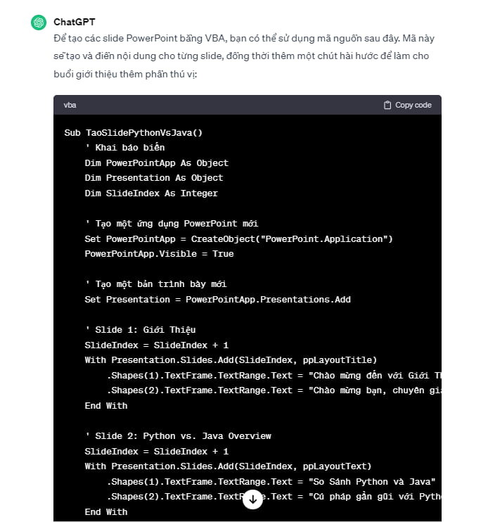 Cách sử dụng Chatgpt để thiết kế slide Powerpoint hiệu quả