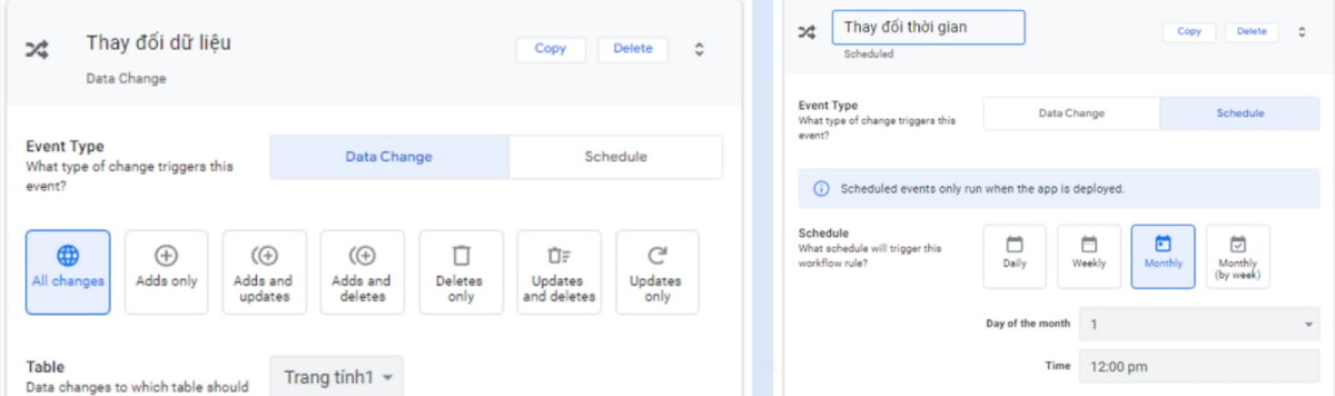 Cách tạo quy trình tự động hóa Automation trong Appsheet