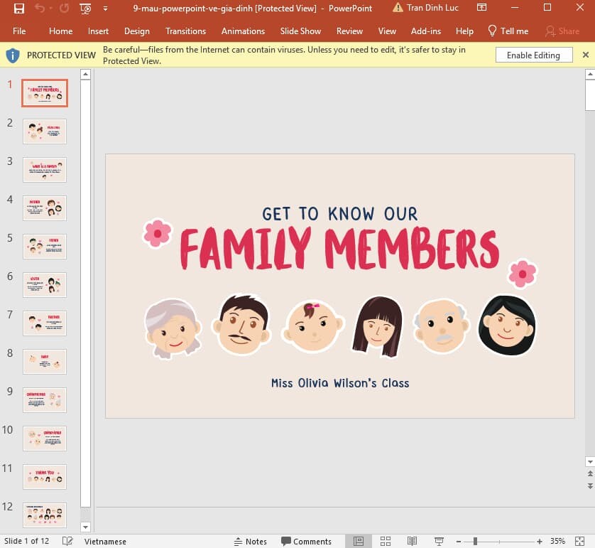 Tải hình nền Powerpoint về gia đình và 20+ slide cùng chủ đề