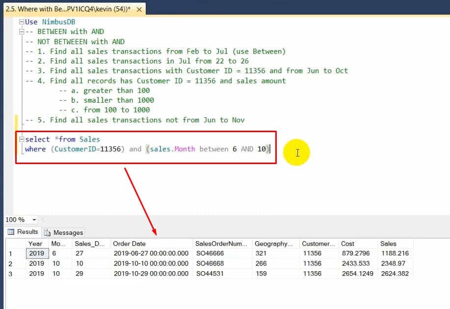 Toán Tử điều Kiện Between Trong Sql Định Nghĩa Cách Dùng