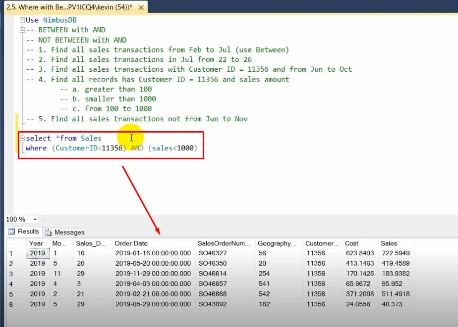 Toán Tử điều Kiện Between Trong Sql Định Nghĩa Cách Dùng