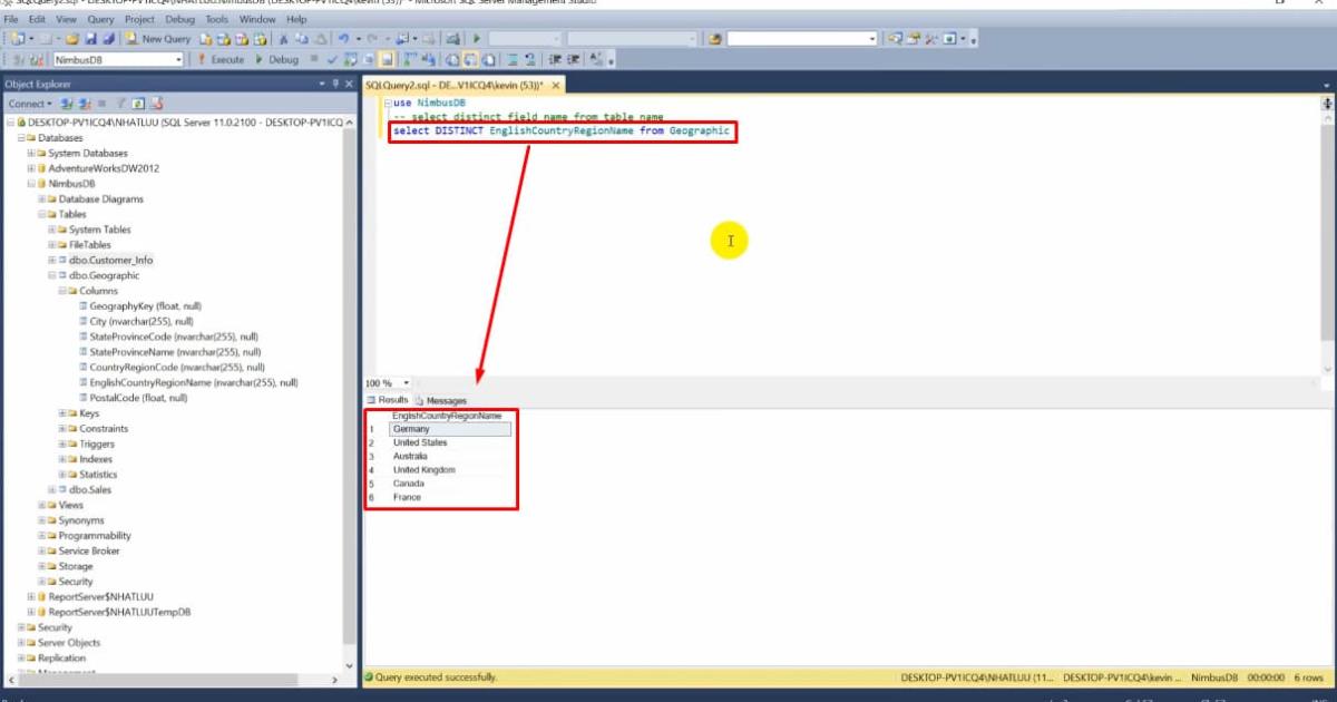 Cách dùng DISTINCT trong SQL để truy vấn các giá trị duy nhất